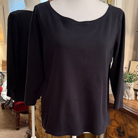 Eileen Fisher | Tops | Eileen Fisher Black Long Sleeve Top | Poshmark